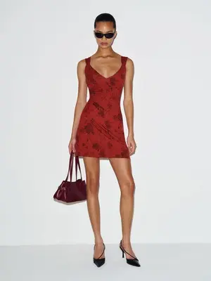REFORMATION Gemma Knit Dress - Red