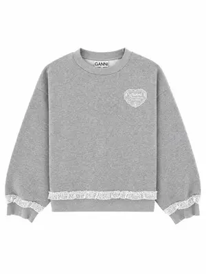 GANNI Felpa "isoli" Con Patch Logo - Grey