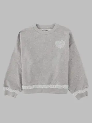 GANNI Felpa "isoli" Con Patch Logo