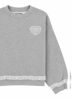 GANNI Felpa "isoli" Con Patch Logo