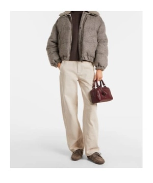 Brunello Cucinelli Monili Shearling-trimmed Suede Moccasins