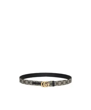 Gucci Reversible Cut Gg Marmont Belt - Beige/black