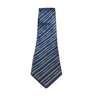 Gucci Striped Horsebit Tie - Blue