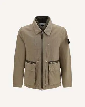 Stone Island Padded Cotton And Wool-blend Jacket