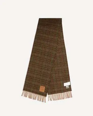 GANNI Small Check Wool Scarf
