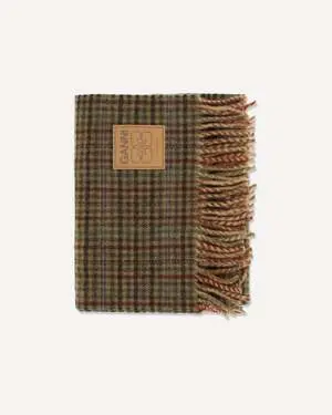 GANNI Small Check Wool Scarf