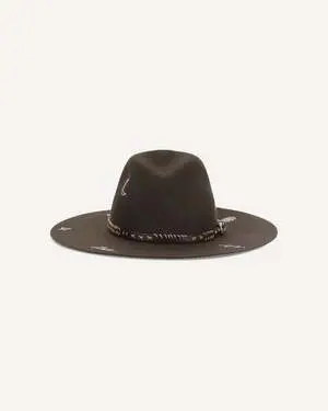 GOLDEN GOOSE Embroidered Wool Fedora