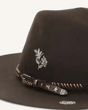 GOLDEN GOOSE Embroidered Wool Fedora