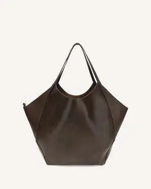 Brunello Cucinelli Leather Shopping Bag With Monili Detail
