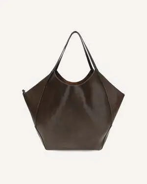 Brunello Cucinelli Leather Shopping Bag With Monili Detail
