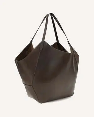 Brunello Cucinelli Leather Shopping Bag With Monili Detail