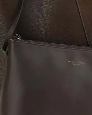 Brunello Cucinelli Leather Shopping Bag With Monili Detail