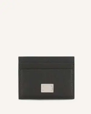 Dolce & Gabbana Logo-plate Leather Card Holder - Black