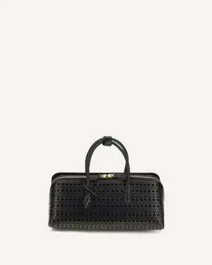 Alaïa Small Delta Nabuk Handbag - Black