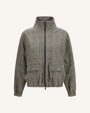 Fabiana Filippi Check Jersey Bomber Jacket