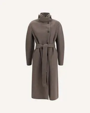 Fabiana Filippi Long Double Faced Wool And Cashmere Coat