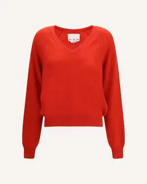 SA SU PHI V Neck Sweater - Red