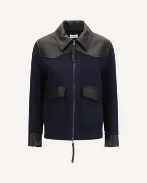 P.a.r.o.s.h P. A.r. O.s. H. Leather Trimmed Jacket - Blue
