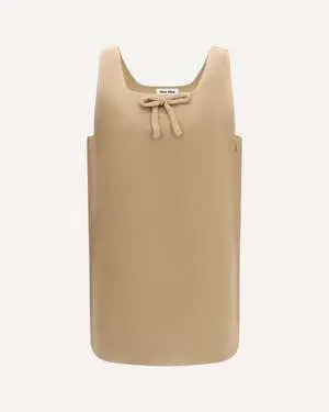 Miu Miu Waxed Double Wool Dress - Beige