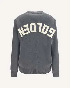 GOLDEN GOOSE Cotton Crewneck Sweater With Back Logo Feale