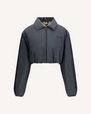 Miu Miu Technical Fabric And Shearling Windbreaker Jacket
