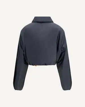 Miu Miu Technical Fabric And Shearling Windbreaker Jacket