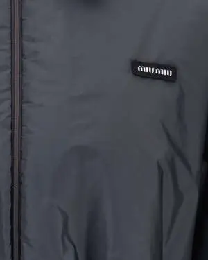 Miu Miu Technical Fabric And Shearling Windbreaker Jacket