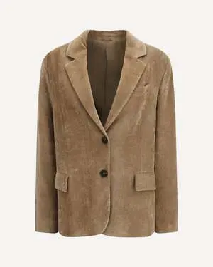 Brunello Cucinelli Fluid Corduroy Jacket With Monile