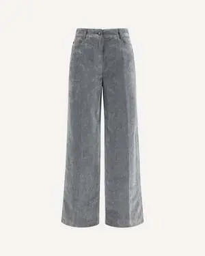 FORTE_FORTE Wde Leg Jeans N Flocked Denm