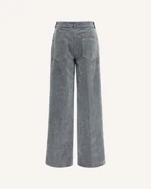 FORTE_FORTE Wde Leg Jeans N Flocked Denm