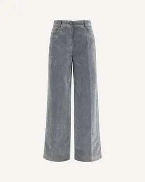 FORTE_FORTE Wde Leg Jeans N Flocked Denm - Grey