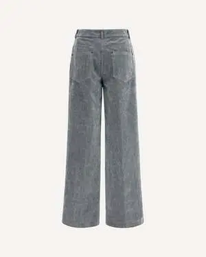 FORTE_FORTE Wde Leg Jeans N Flocked Denm - Grey