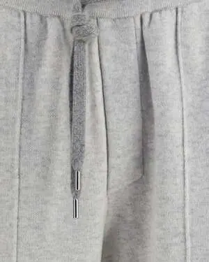 Brunello Cucinelli Double-knit Cahmere Pant With Crête And Zip At The Hem - Grey