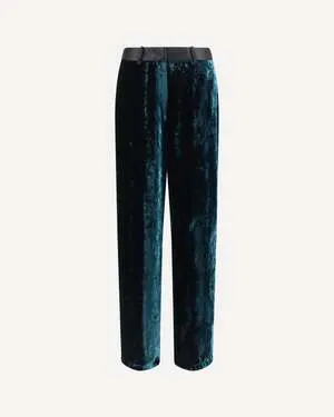 FORTE_FORTE Moré Velvet Tuxedo Pants - Green
