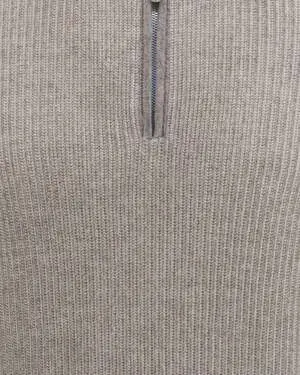 Brunello Cucinelli Cashmere Milano Stitch Polo Sweater With Zip