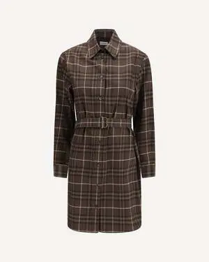 Burberry Check Cotton Shirt Dress - Brown