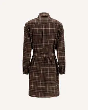 Burberry Check Cotton Shirt Dress - Brown