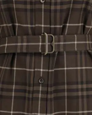Burberry Check Cotton Shirt Dress - Brown