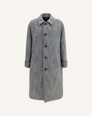 Dolce & Gabbana Chevron Wool-blend Single-breasted Coat - Grey