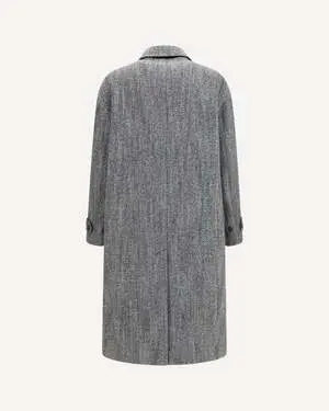 Dolce & Gabbana Chevron Wool-blend Single-breasted Coat - Grey