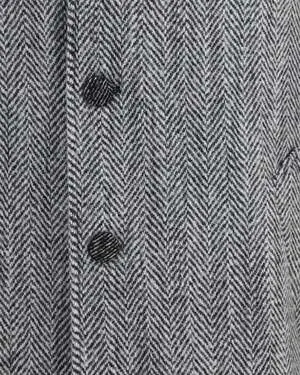 Dolce & Gabbana Chevron Wool-blend Single-breasted Coat - Grey