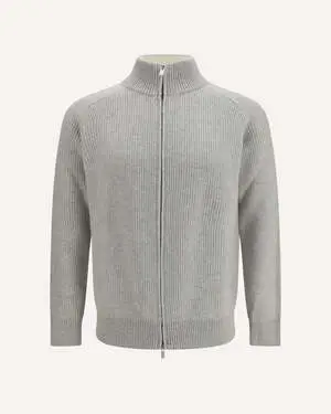 LARDINI Woo And Cashmere Zip Sweater Mae