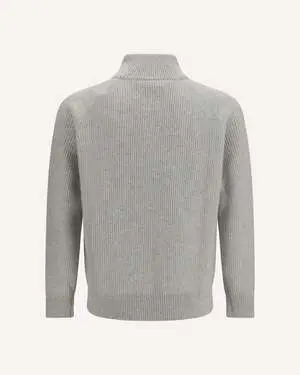 LARDINI Woo And Cashmere Zip Sweater Mae