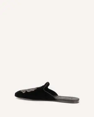 Dolce & Gabbana Velvet Slippers - Black