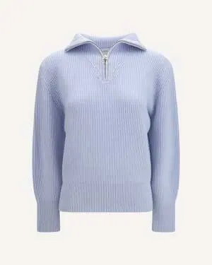 FORTE_FORTE Wool And Cashmere Half Zip Sweater
