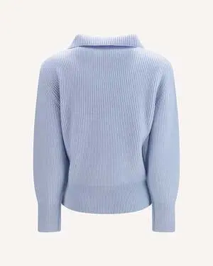 FORTE_FORTE Wool And Cashmere Half Zip Sweater