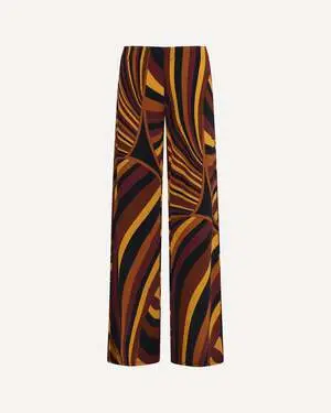 Emilio Pucci Satin Jersey Pants In Iride Print