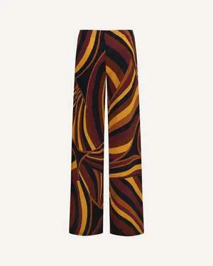Emilio Pucci Satin Jersey Pants In Iride Print
