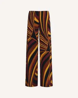 Emilio Pucci Satin Jersey Pants In Iride Print - Multicolour