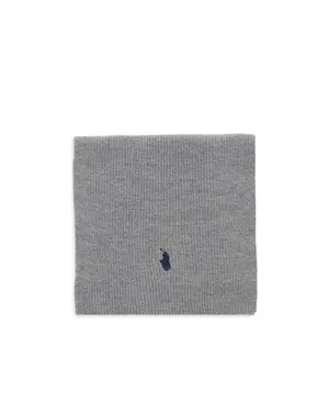 Ralph Lauren Polo Pony Embroidered Ribbed-knit Scarf